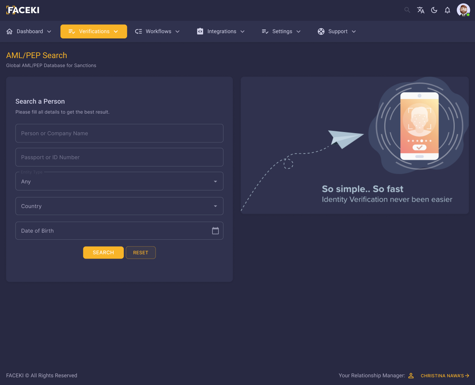 AML/PEP and sanctions screening - FACEKI - Identity Verification ...